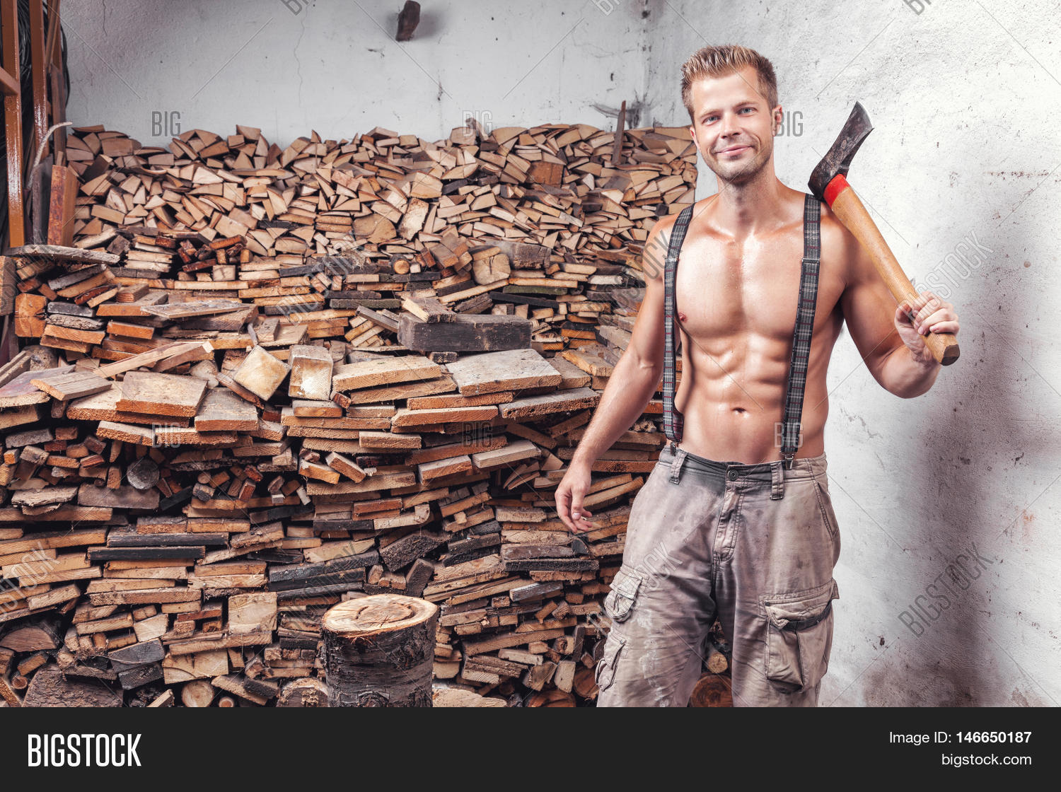 Shirtless Lumberjack Image & Photo (Free Trial) | Bigstock