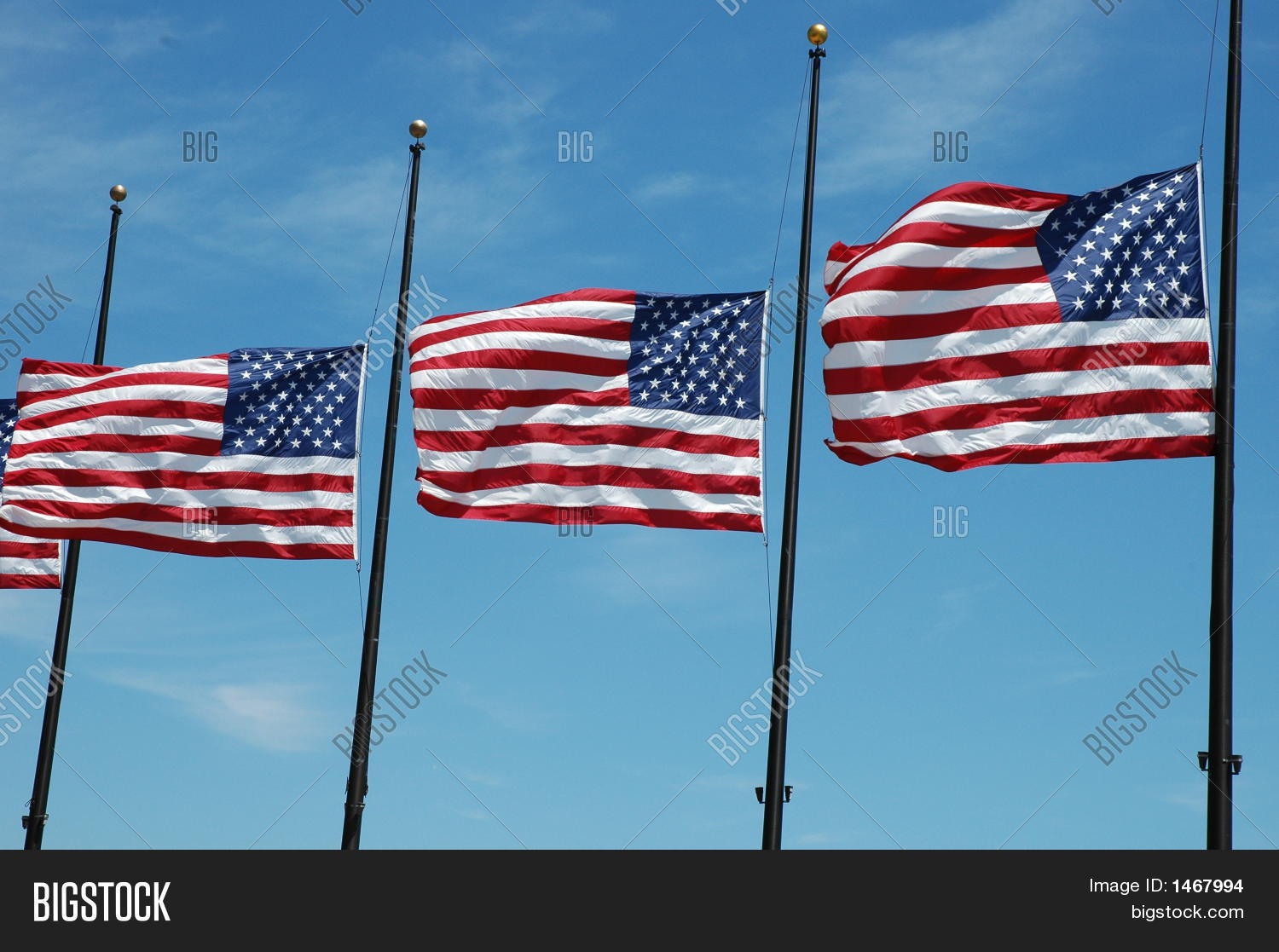 Three American Flags Image & Photo (Free Trial) | Bigstock