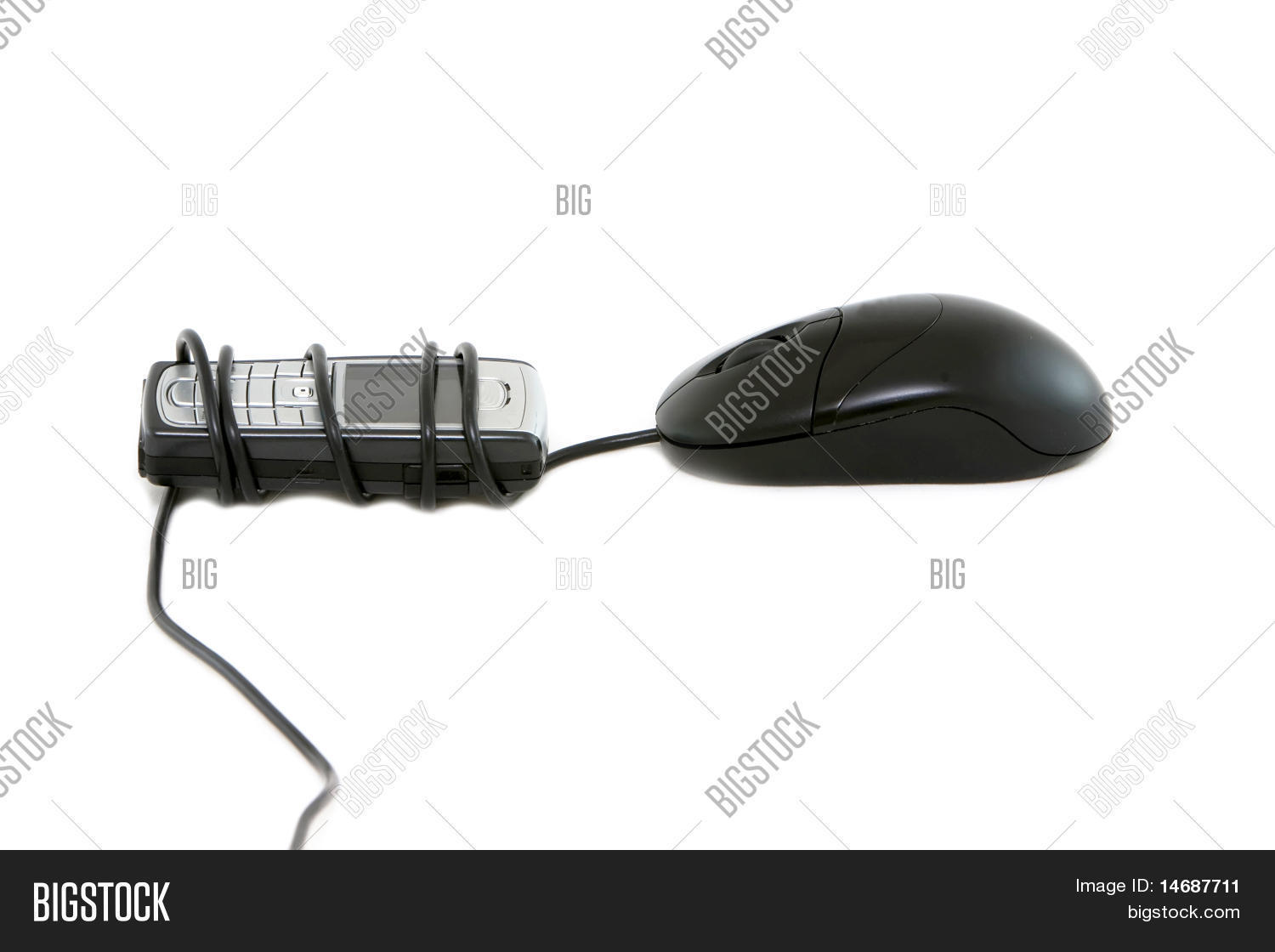 Cell Phone Wired Image & Photo (Free Trial) | Bigstock