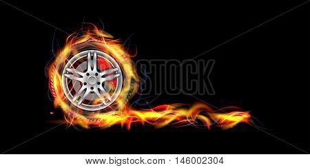 Fire Wheel Isolated Vector & Photo (Free Trial) | Bigstock