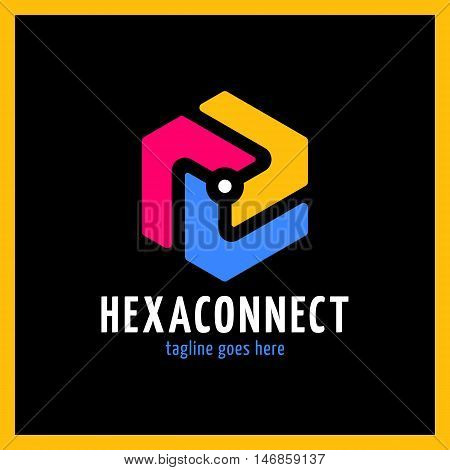 Hexagon Connect Line Vector & Photo (Free Trial) | Bigstock