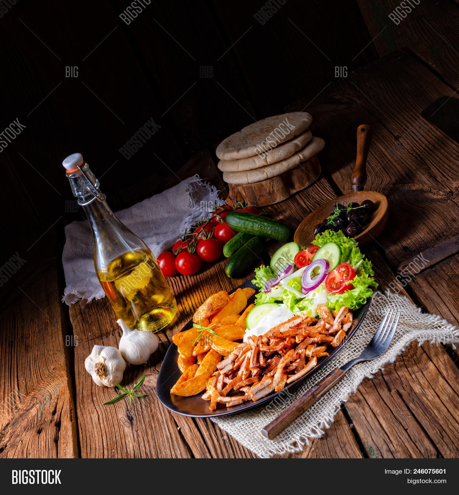 Rustic Gyros Plate Image & Photo (Free Trial) | Bigstock
