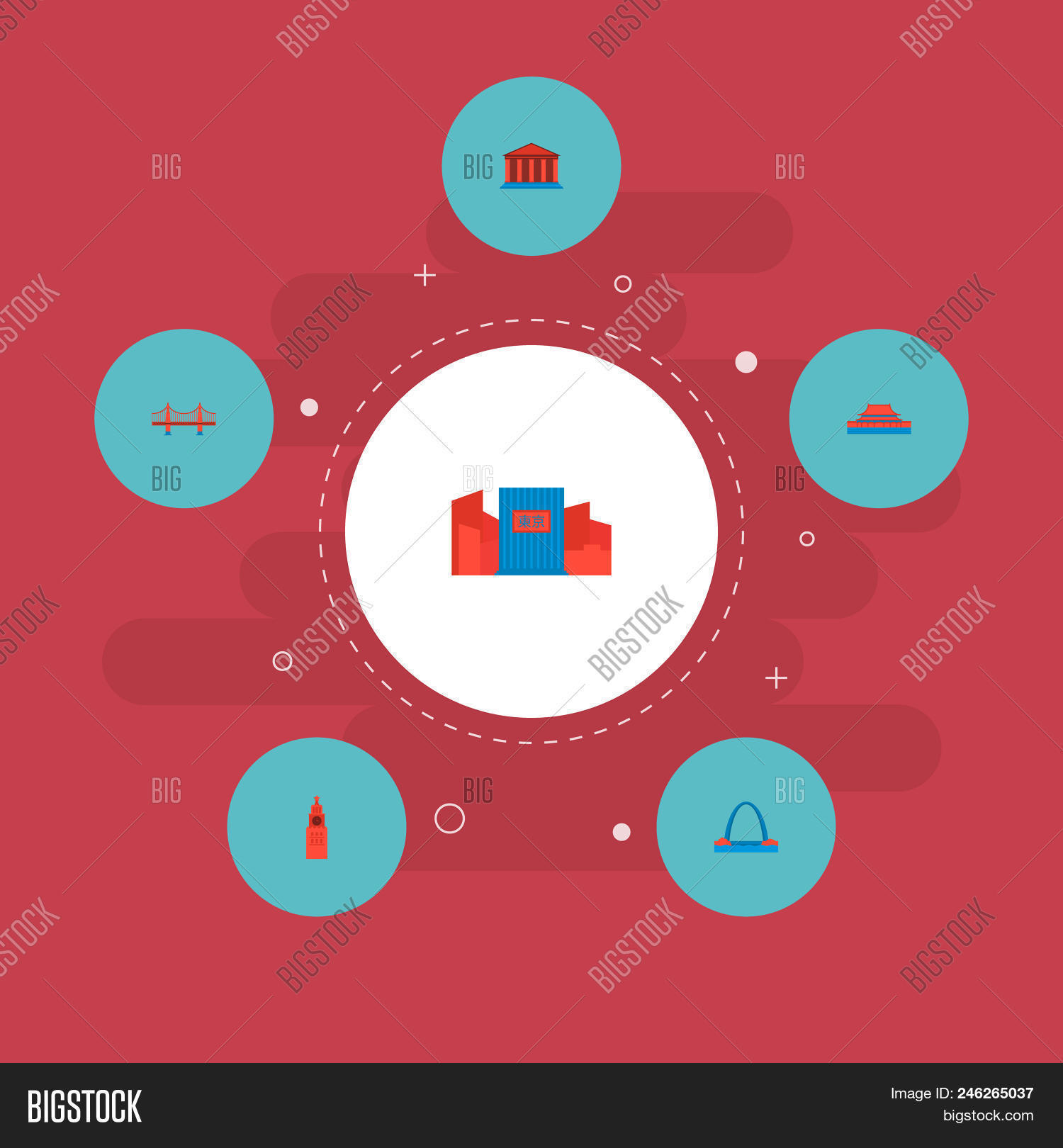 Set Famous Icons Flat Image & Photo (Free Trial) | Bigstock