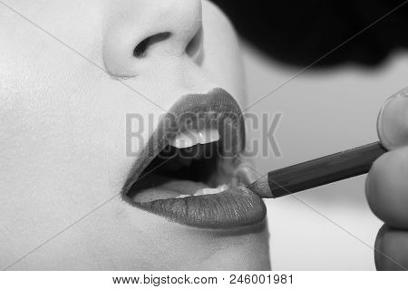 Outline Lips. Lips Image & Photo (Free Trial) | Bigstock