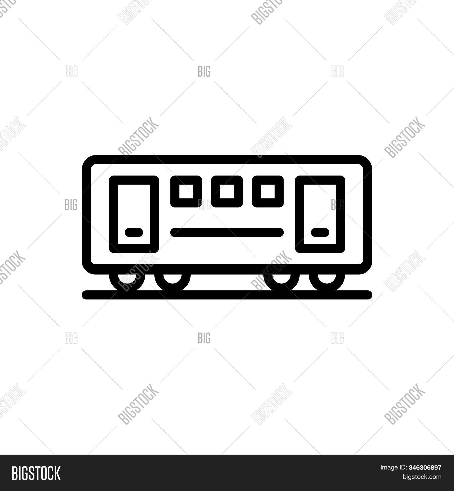 Black Line Icon Train Vector & Photo (Free Trial) | Bigstock