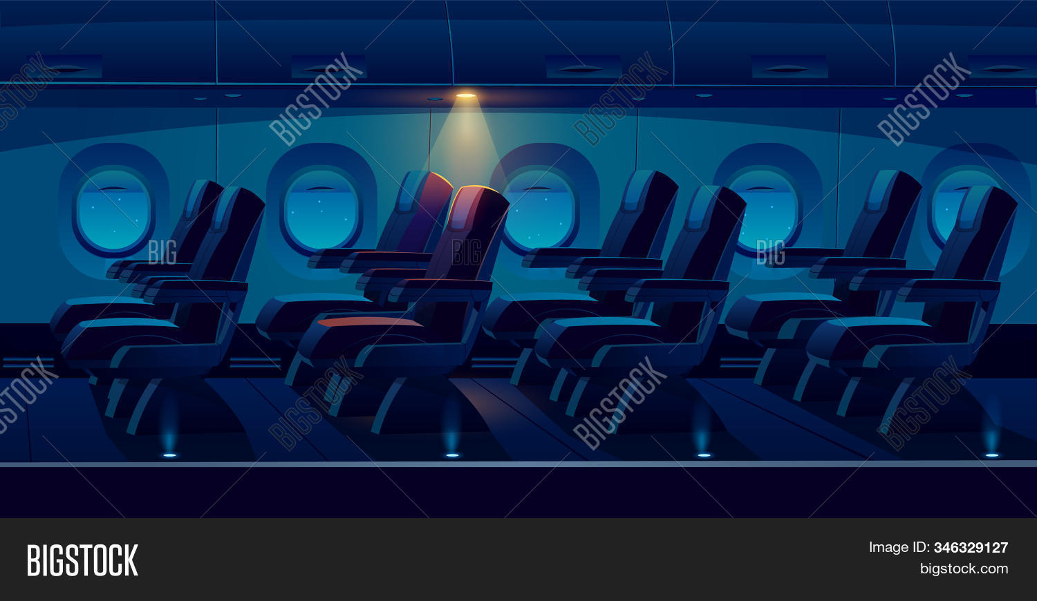Airplane Cabin Night Image & Photo (Free Trial) | Bigstock