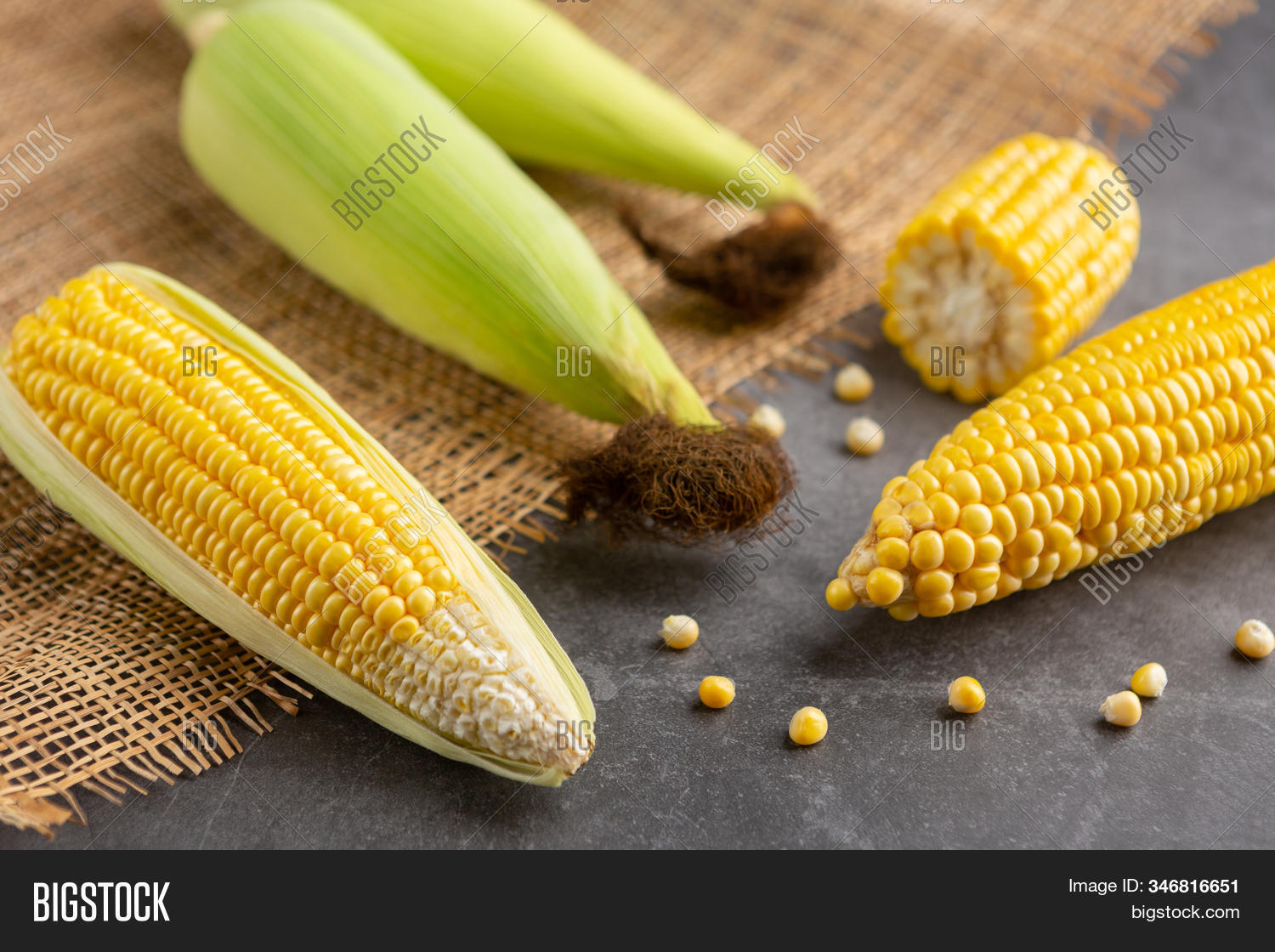 Raw Corn On Black Image & Photo (Free Trial) | Bigstock