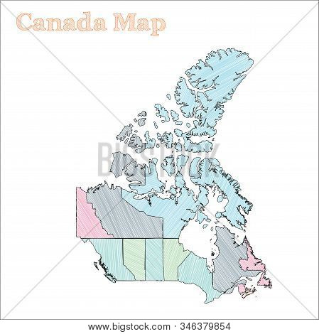 Canada Hand-drawn Map Vector & Photo (Free Trial) | Bigstock