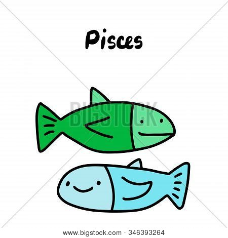 Pisces Hand Drawn Vector & Photo (Free Trial) | Bigstock