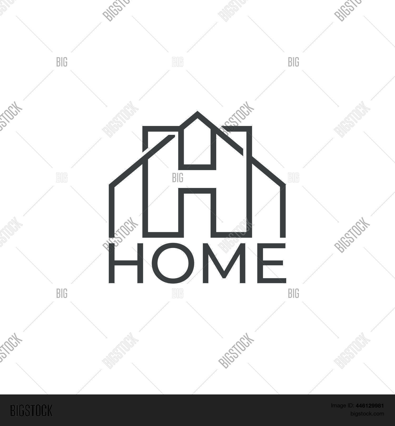 Text Home Simple Thin Vector & Photo (Free Trial) | Bigstock