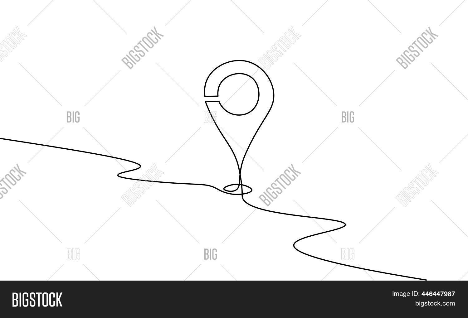 One Line Map Point Image & Photo (Free Trial) | Bigstock