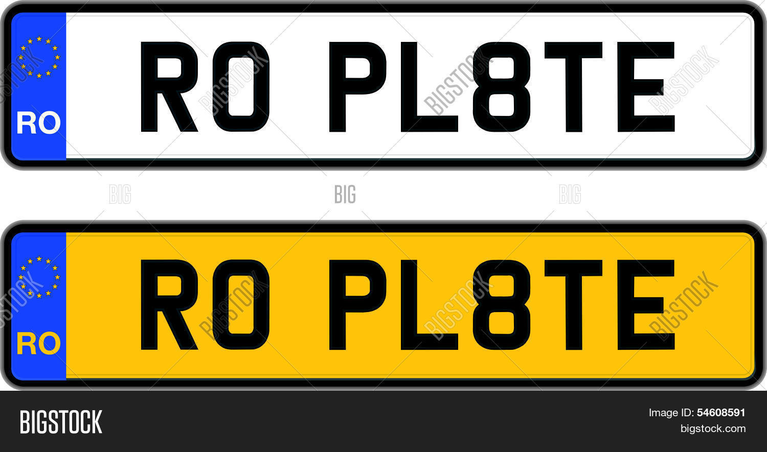Romania Number Plate Vector & Photo (Free Trial) | Bigstock