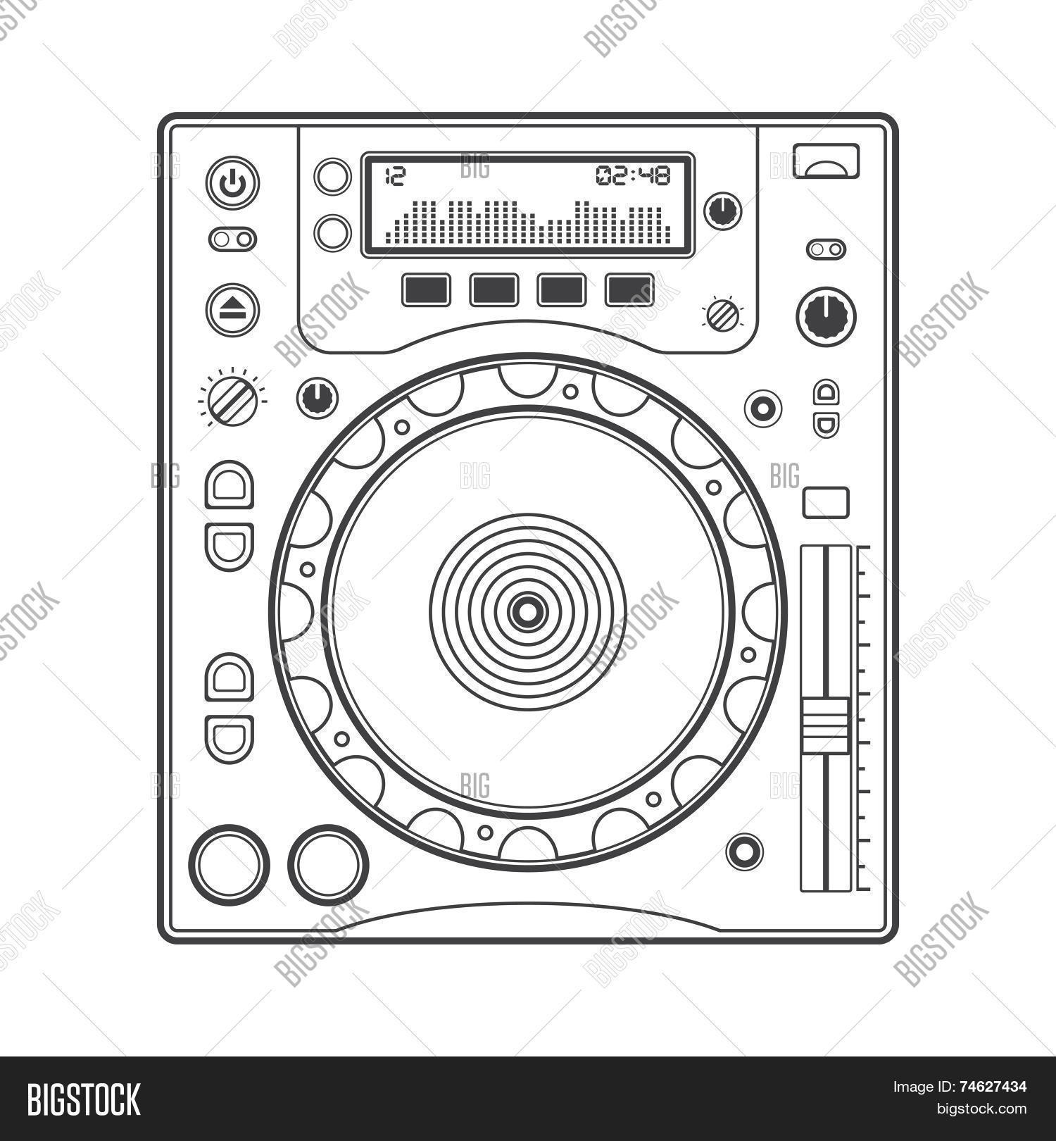 Outline Dj Cd Player Vector & Photo (Free Trial) | Bigstock