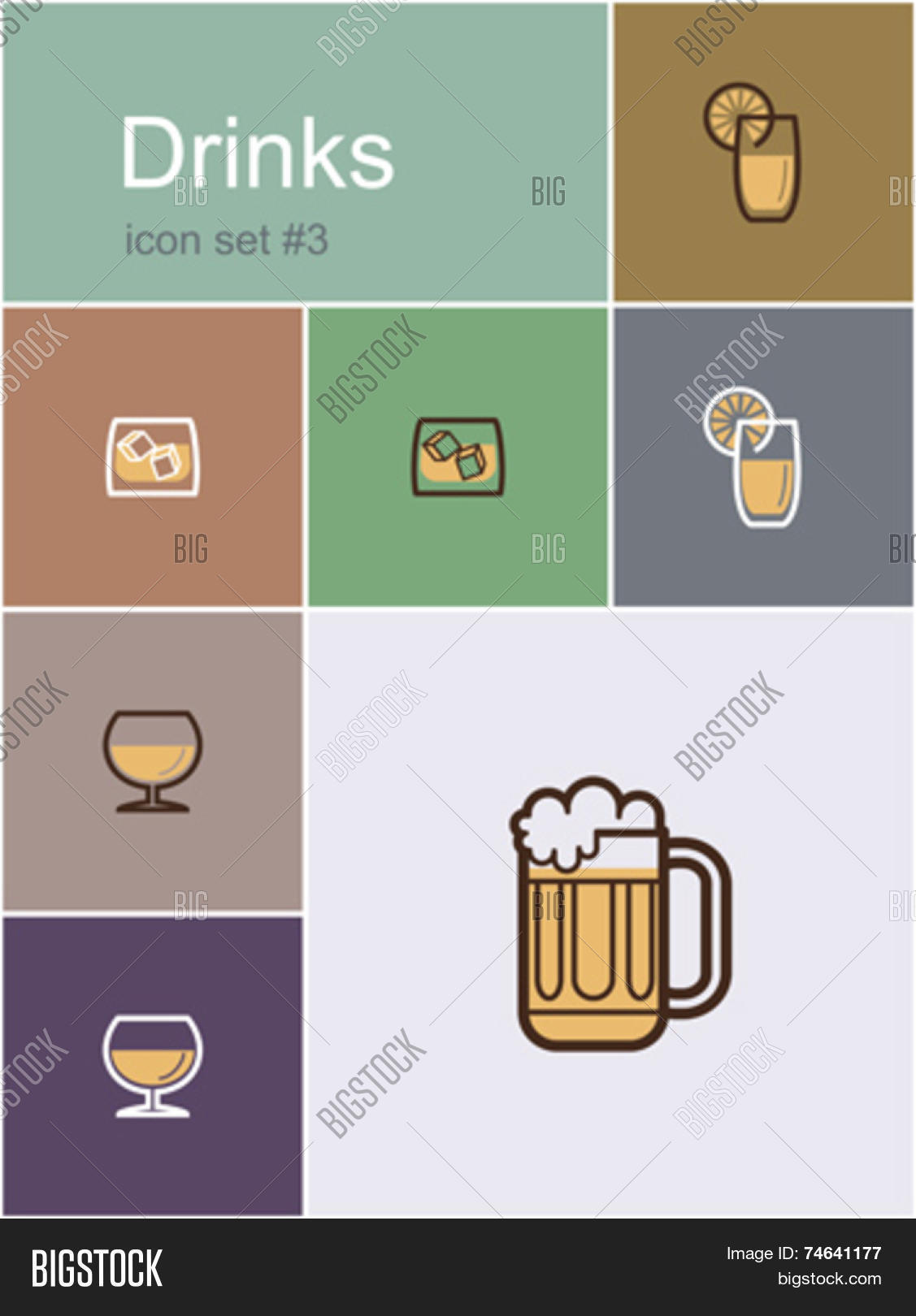 Drinks Icons. Set Vector & Photo (Free Trial) | Bigstock