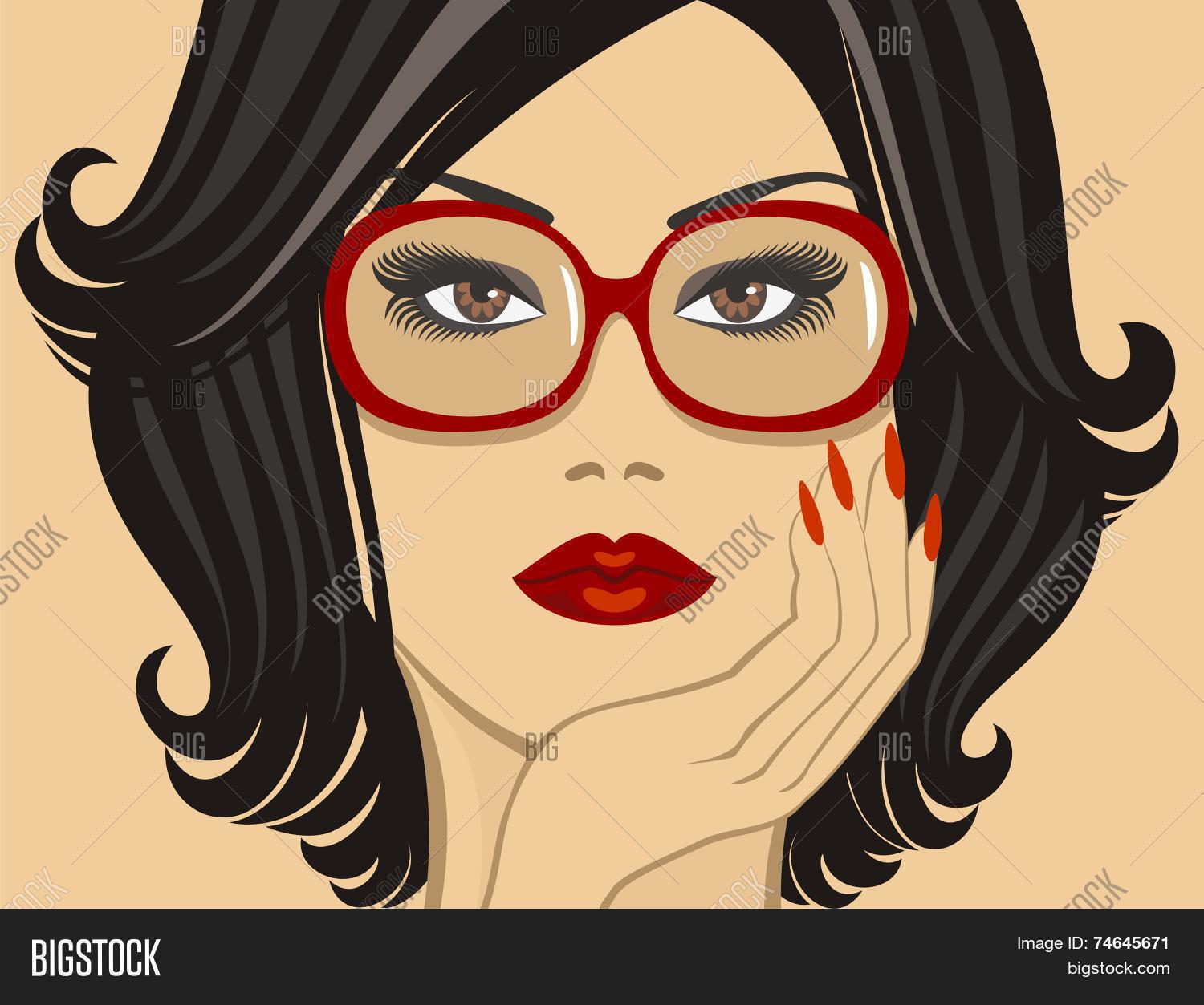 Lady Glasses Vector & Photo (Free Trial) | Bigstock