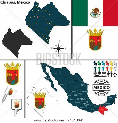 Map Chiapas, Mexico Vector & Photo (Free Trial) | Bigstock