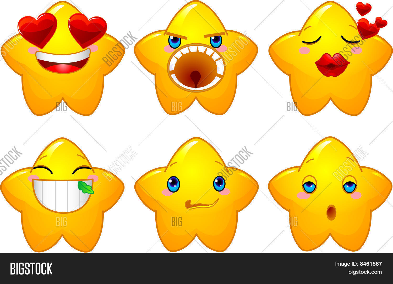 Set Smileys Stars Vector & Photo (Free Trial) | Bigstock