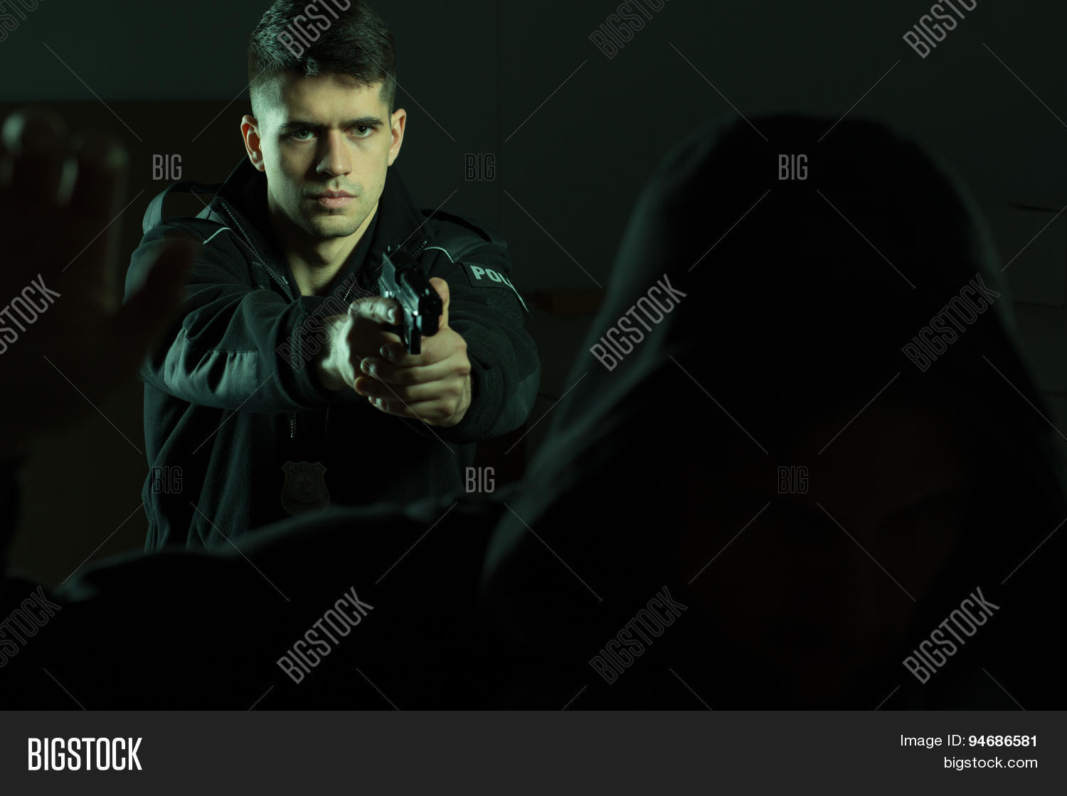 Cop Pointing Pistol Image & Photo (Free Trial) | Bigstock