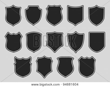 Set Shields Over Grey Vector & Photo (Free Trial) | Bigstock