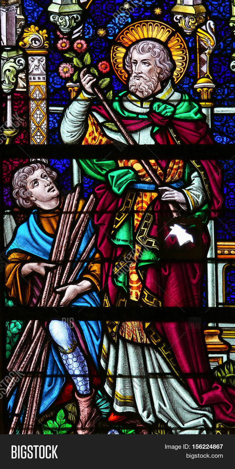 Saint Joseph - Stained Image & Photo (Free Trial) | Bigstock