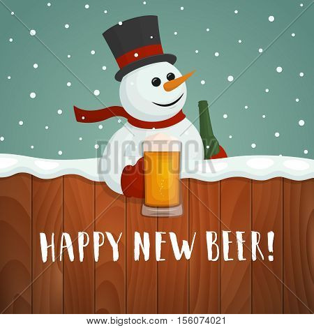 Snowman Beer. Happy Vector & Photo (Free Trial) | Bigstock