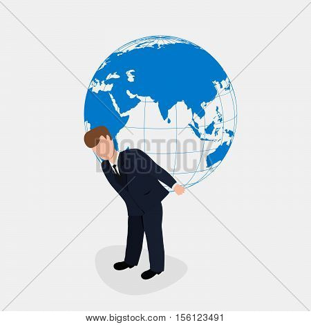 Man Carrying World Vector & Photo (Free Trial) | Bigstock