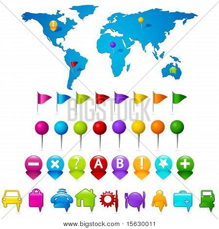 World Map GPS Icons Vector & Photo (Free Trial) | Bigstock