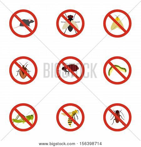 No Insects Icons Set Vector & Photo (Free Trial) | Bigstock