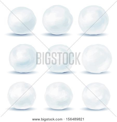 Set Snowball Icons Vector & Photo (Free Trial) | Bigstock