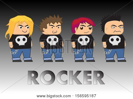 Cute Rocker Cartoon Vector & Photo (Free Trial) | Bigstock