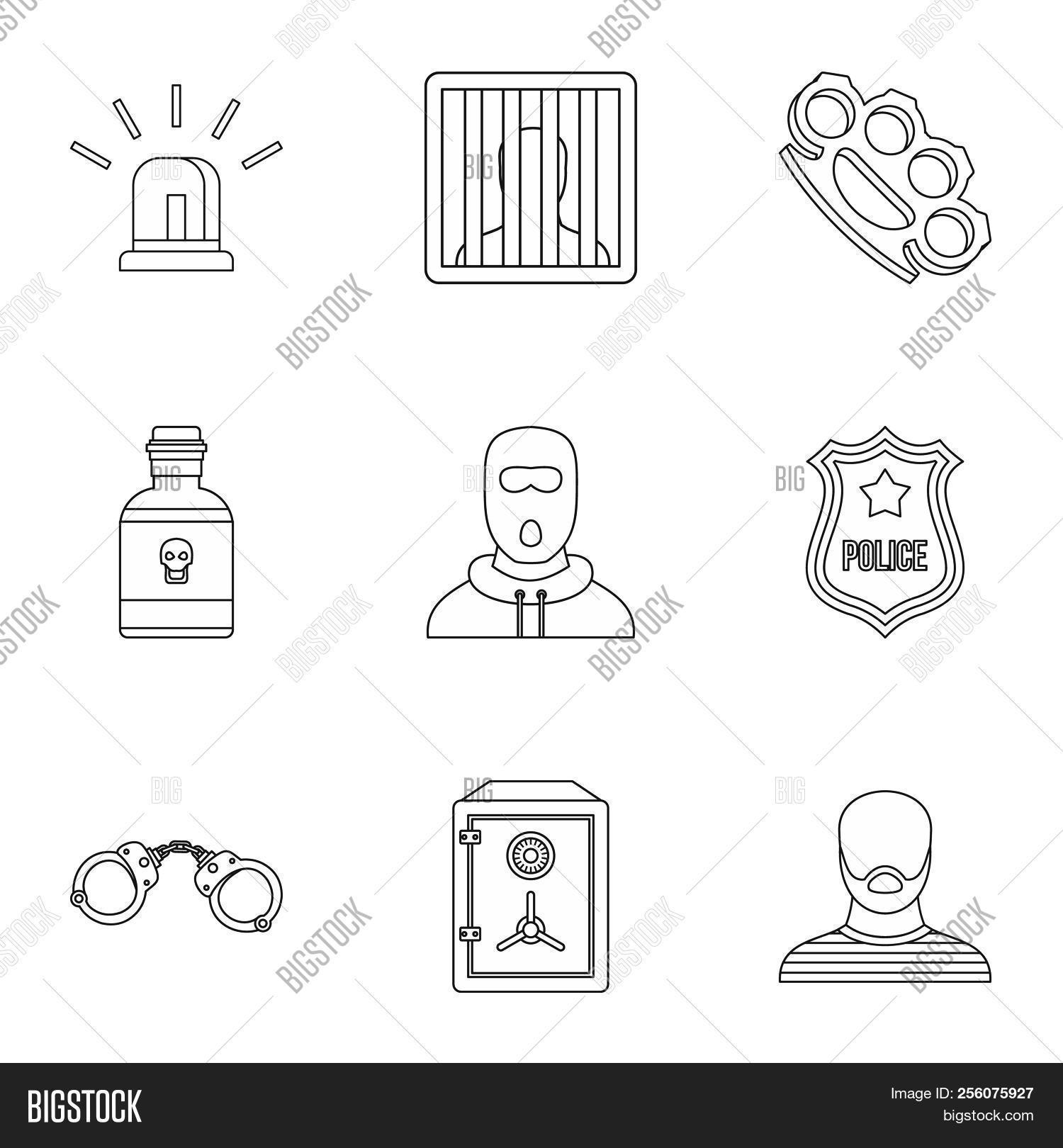 Lawlessness Icons Set Image & Photo (Free Trial) | Bigstock