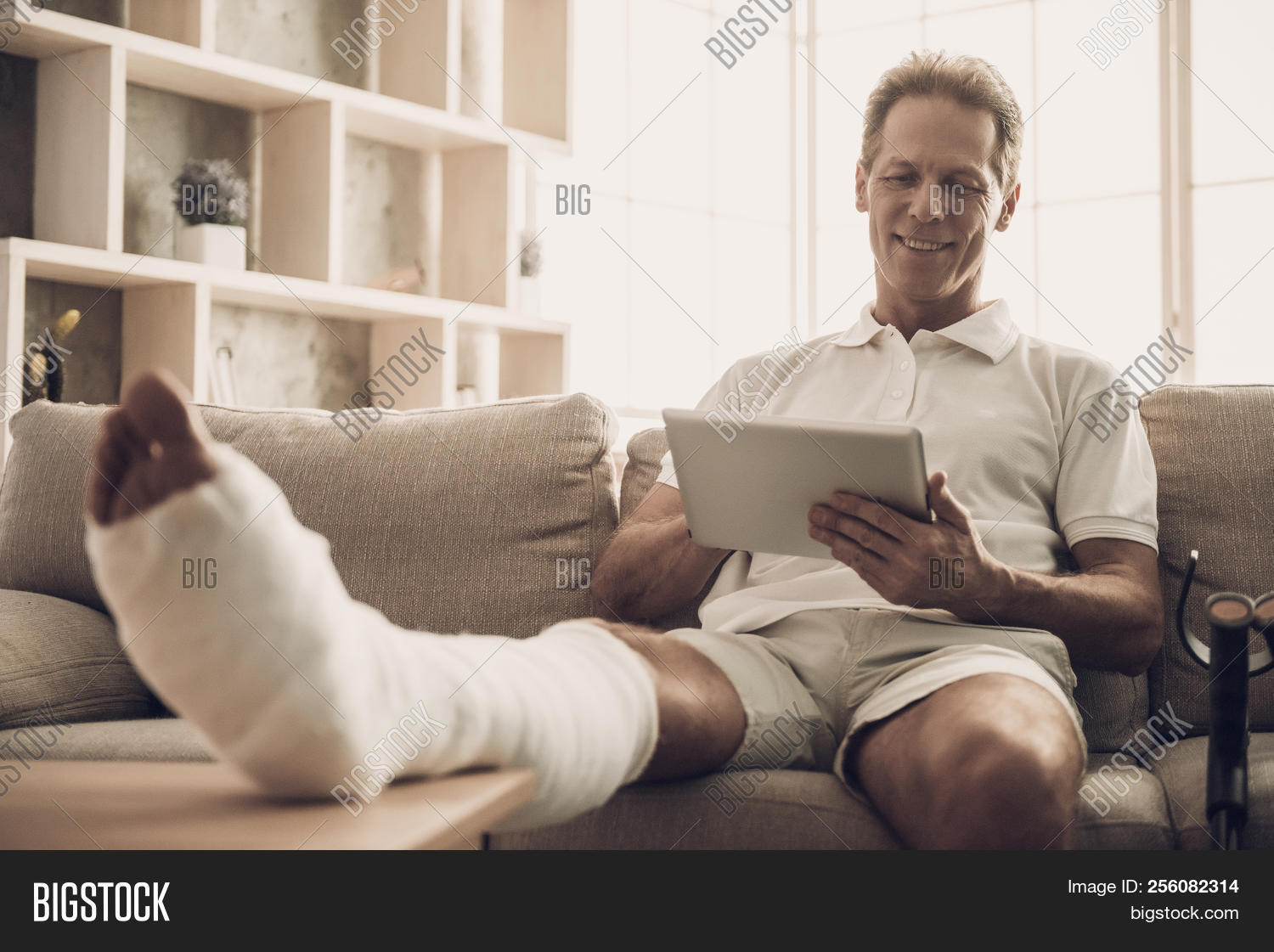 Man Fractured Leg Sit Image & Photo (Free Trial) | Bigstock