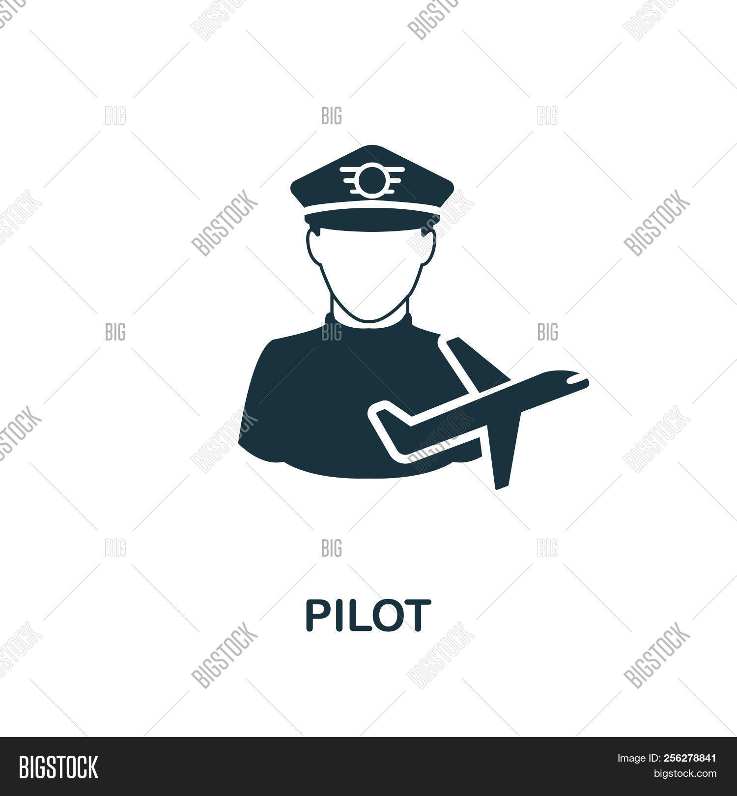 Pilot Icon. Monochrome Image & Photo (Free Trial) | Bigstock