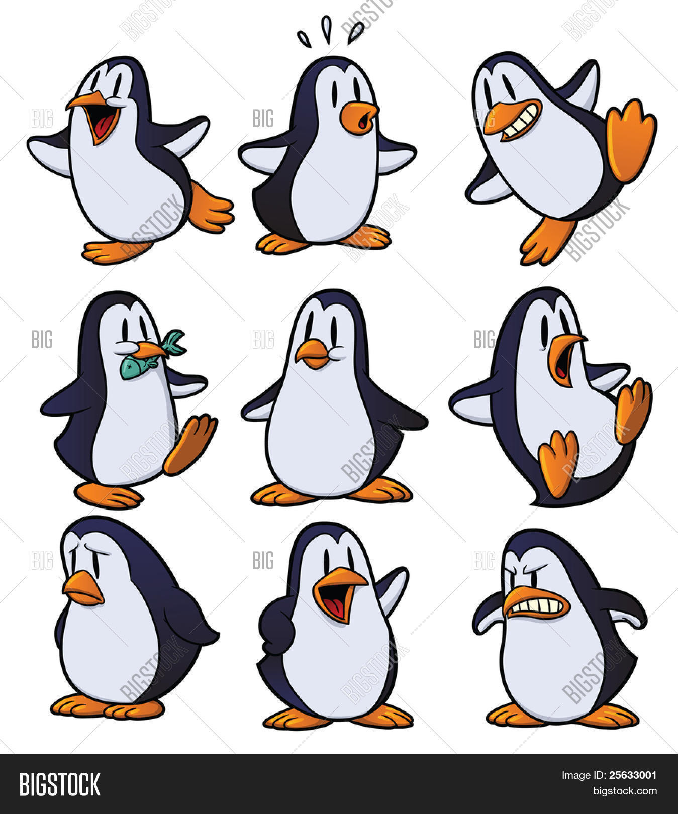 Cute Cartoon Penguins Vector & Photo (Free Trial) | Bigstock