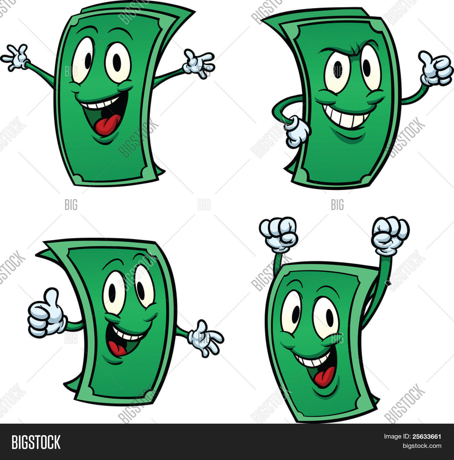 Cartoon Money. Vector Vector & Photo (Free Trial) | Bigstock