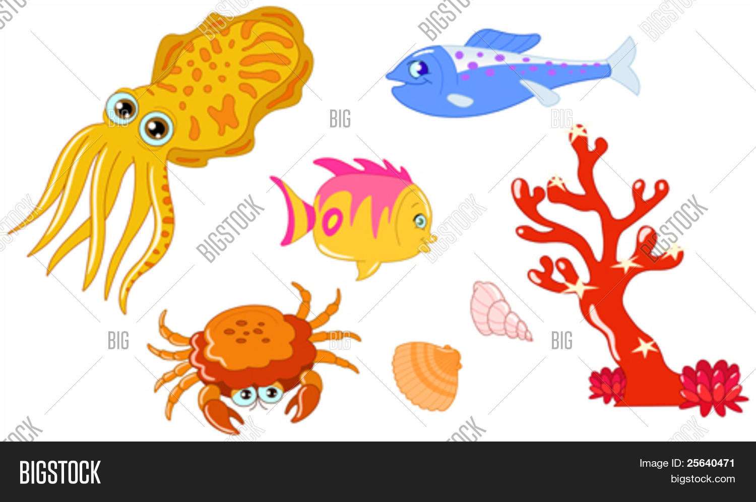 Cute Cartoon Sea Vector & Photo (Free Trial) | Bigstock