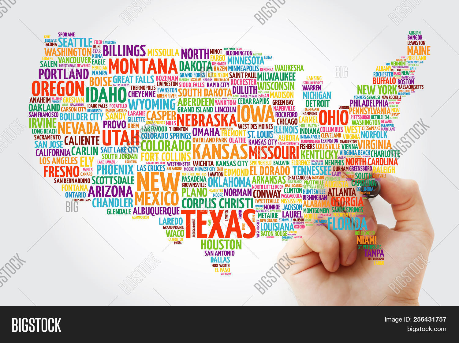 Usa Map Word Cloud Image & Photo (Free Trial) | Bigstock