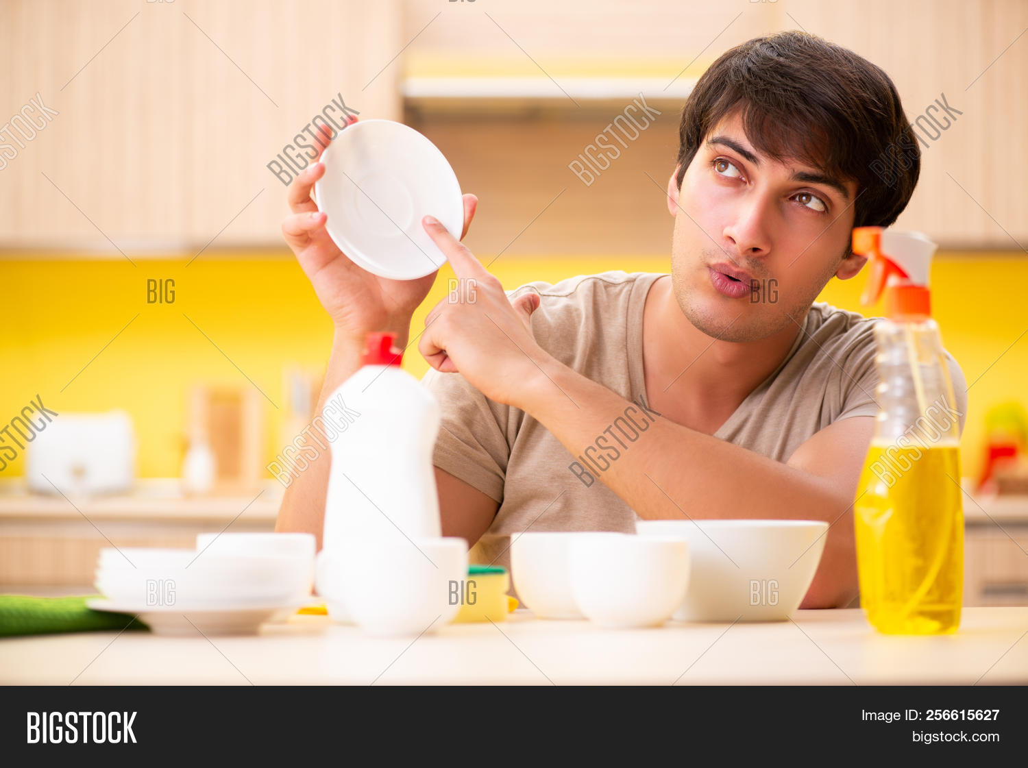 Man Washing Dishes Image & Photo (Free Trial) | Bigstock