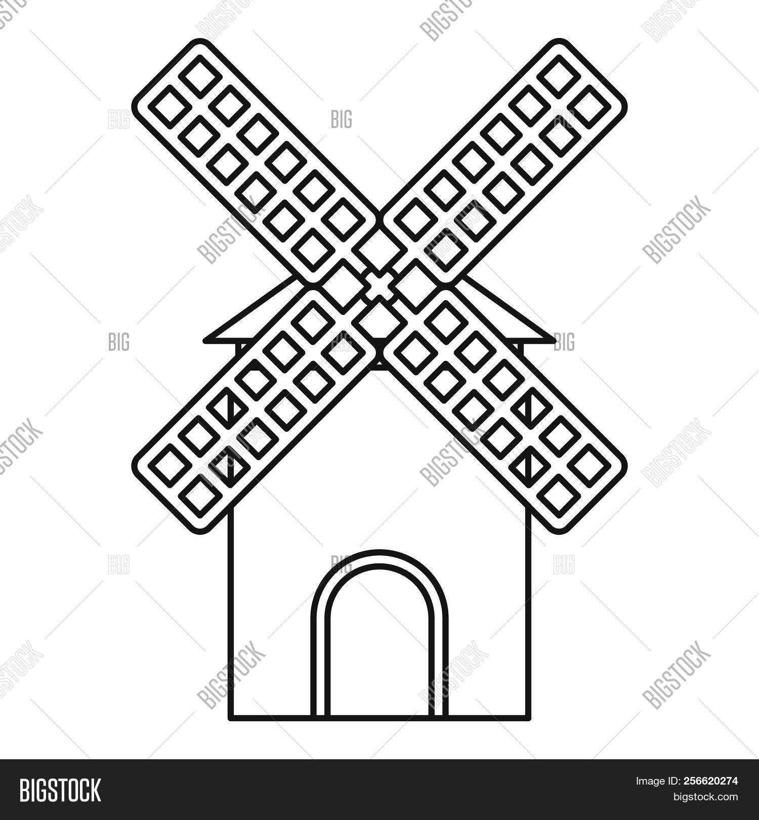 Mill Icon. Outline Image & Photo (Free Trial) | Bigstock