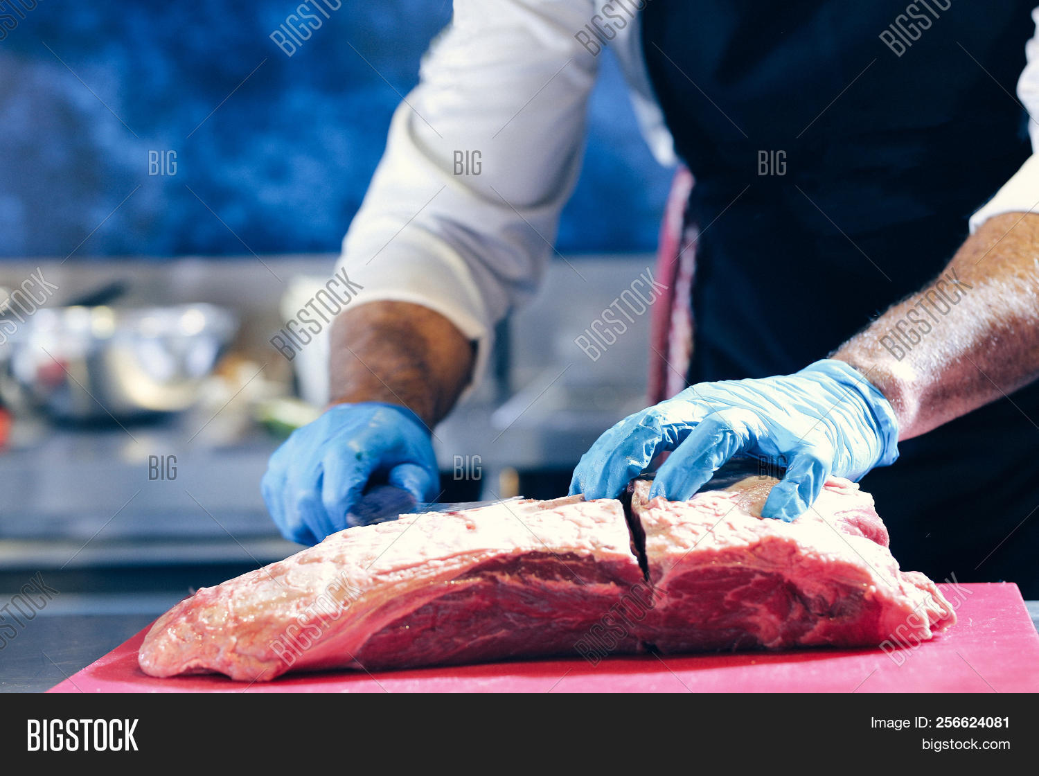 Butcher Cutting Pork Image & Photo (Free Trial) | Bigstock