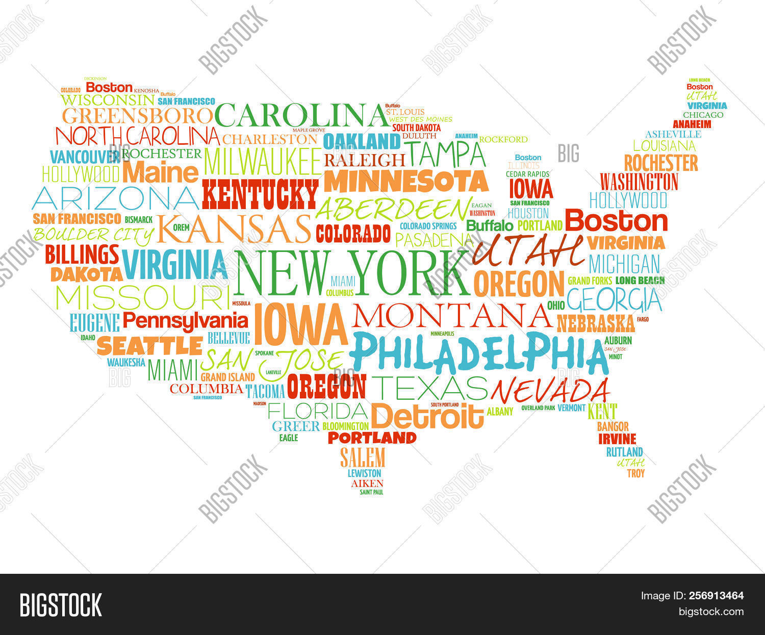 Usa Map Word Cloud Image & Photo (Free Trial) | Bigstock