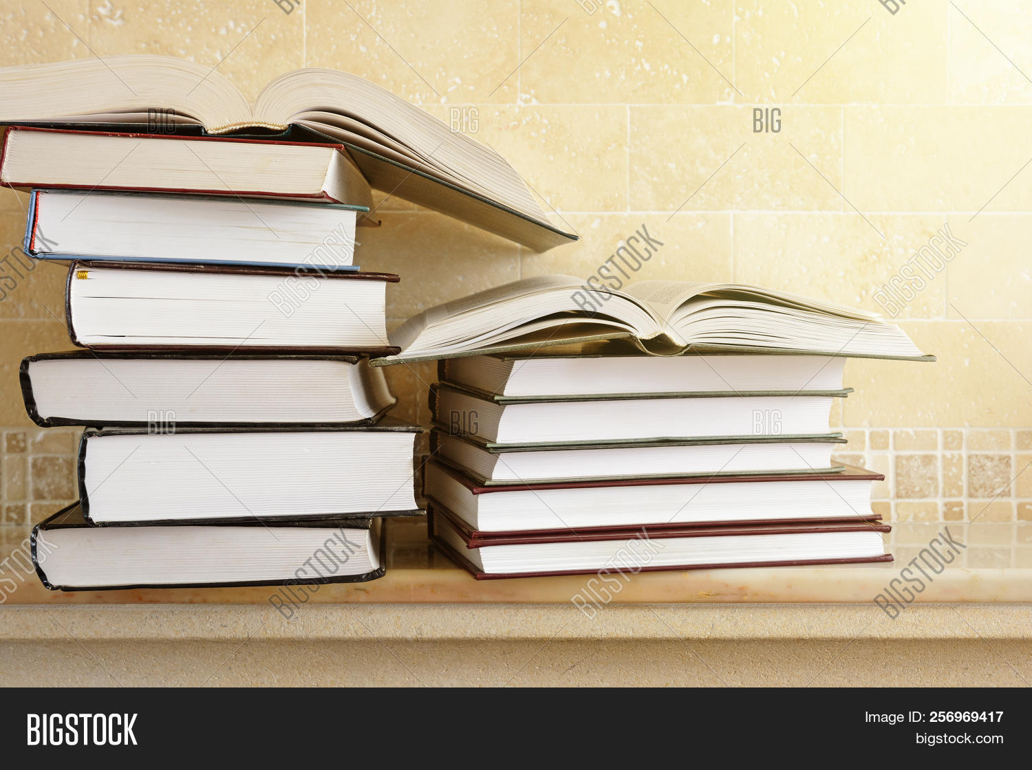 Pile Books Open Book Image & Photo (Free Trial) | Bigstock