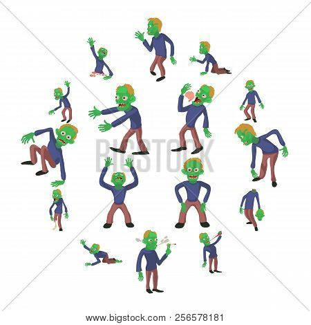 Zombie Poses Icons Set Image & Photo (Free Trial) | Bigstock