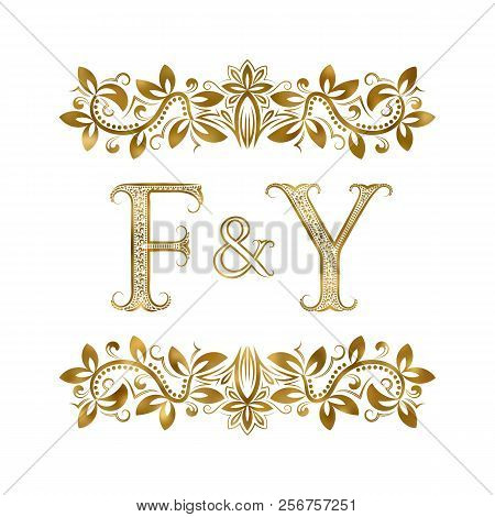 F Y Vintage Initials Vector & Photo (Free Trial) | Bigstock