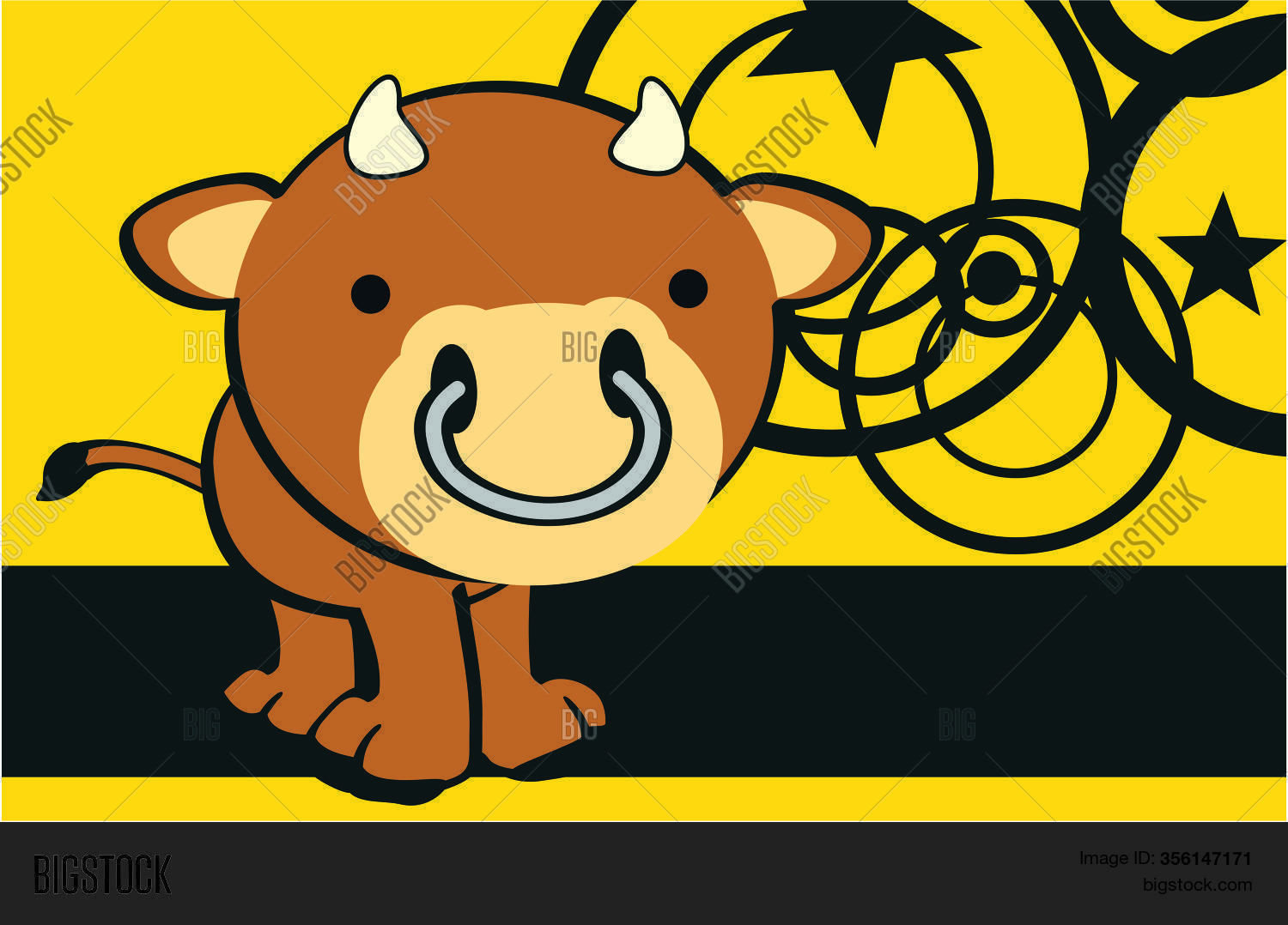 Cute Kawaii Bull Vector & Photo (Free Trial) | Bigstock