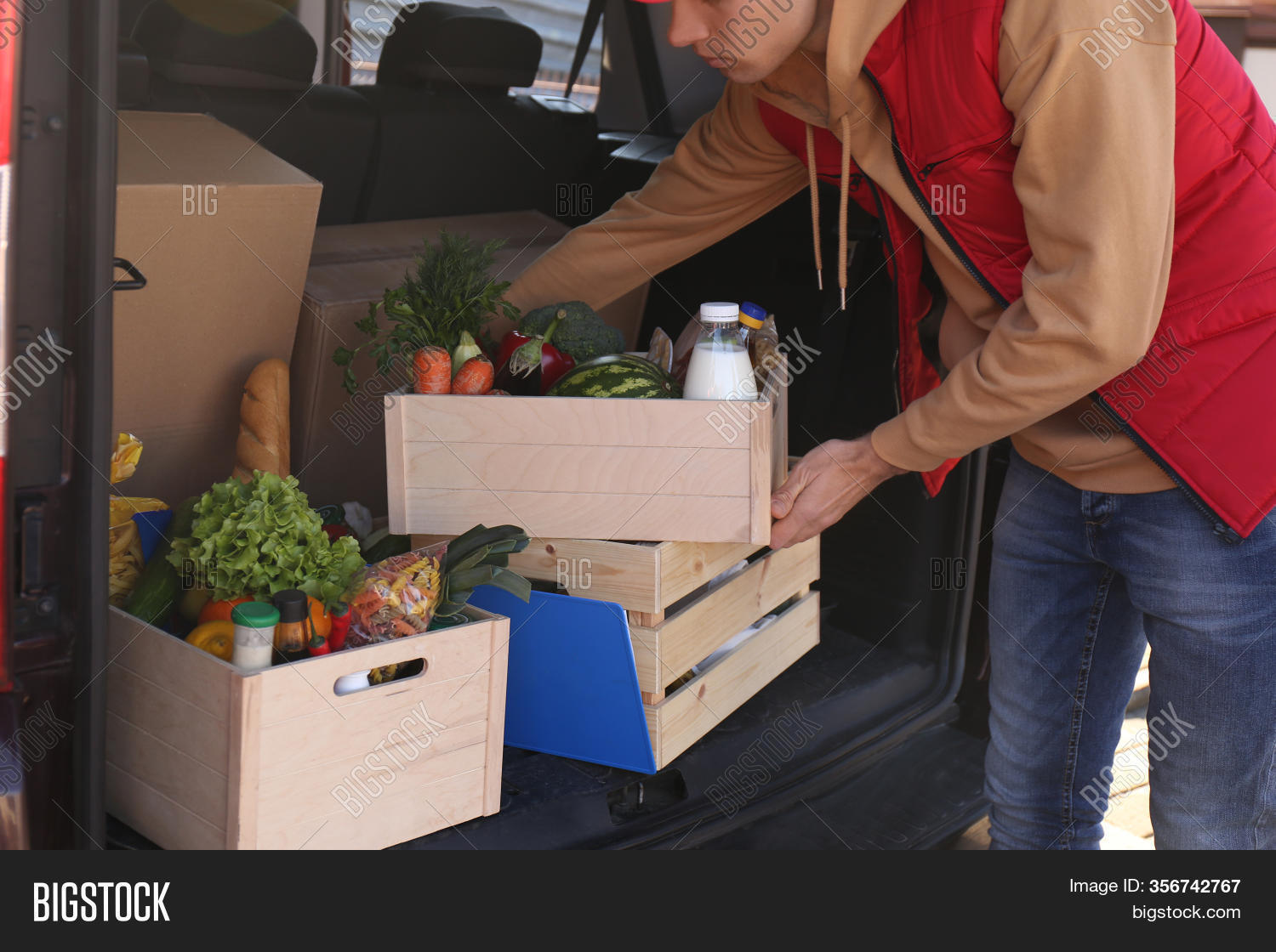 Courier Taking Crate Image & Photo (Free Trial) | Bigstock