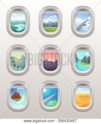 Airplane Window View Vector & Photo (Free Trial) | Bigstock