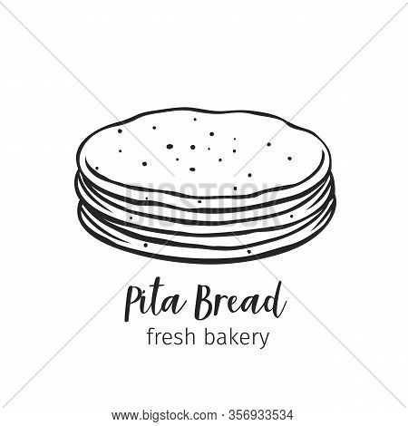 Pita Bread Outline Vector & Photo (Free Trial) | Bigstock