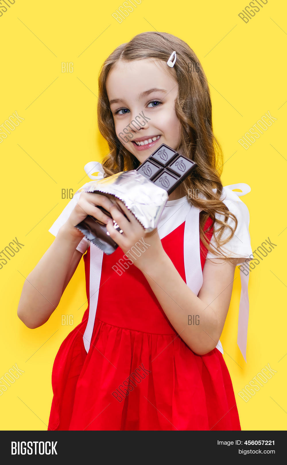 Girl Child Red Dress Image & Photo (Free Trial) | Bigstock