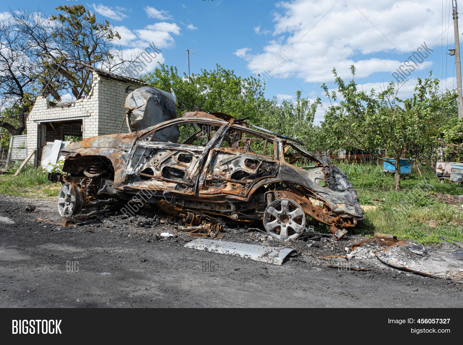 Burned Broken Car. War Image & Photo (Free Trial) | Bigstock
